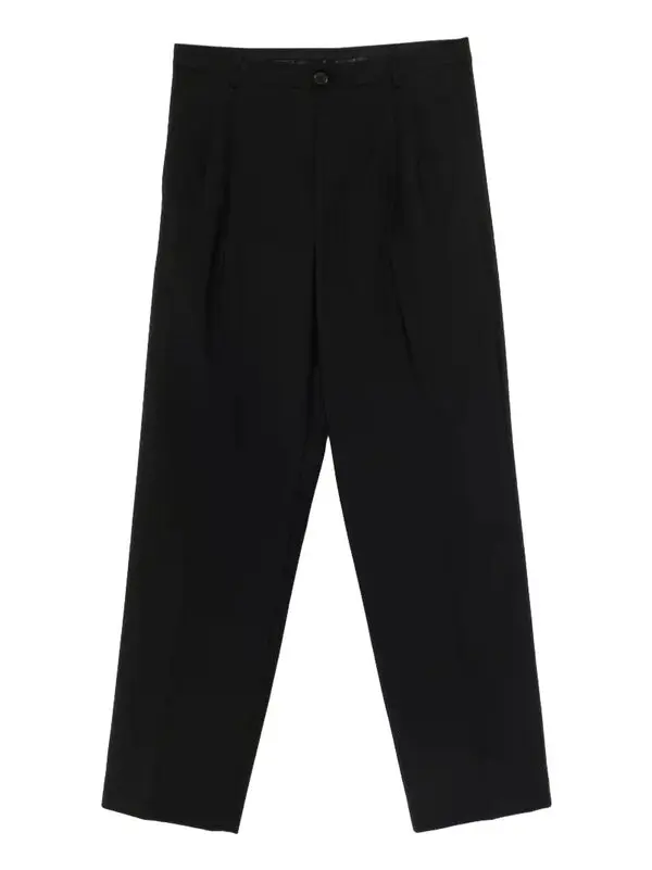 AMARANTO Pleated Trousers - Black