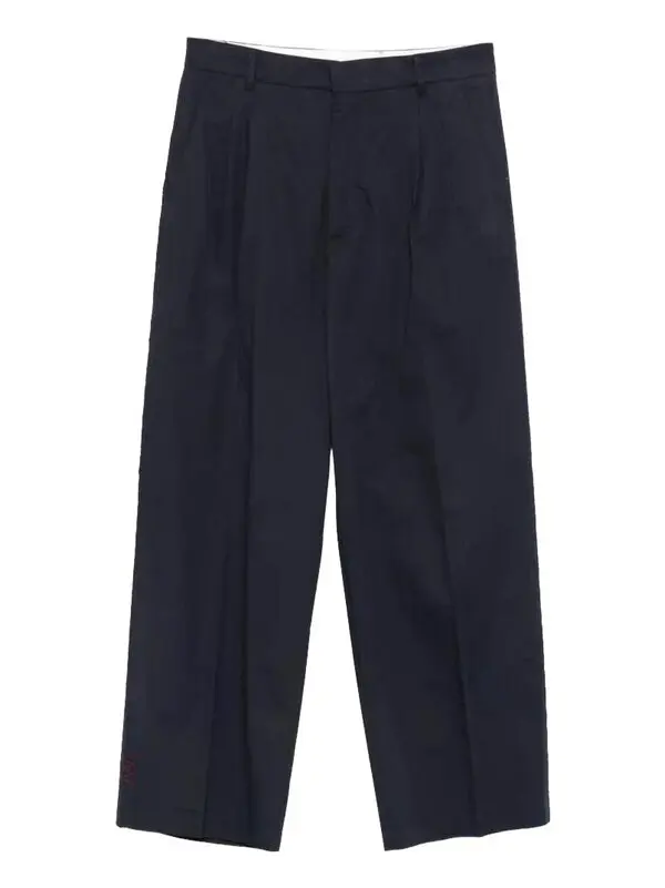 AMARANTO Pleated Straight-leg Trousers - Blue