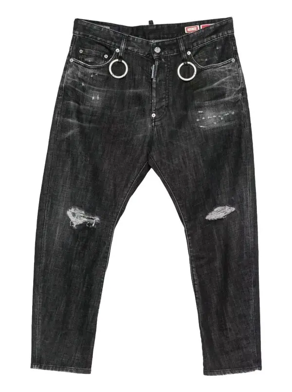 Dsquared2 Distressed Ring-detail Jeans - Black