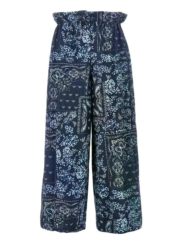 Emporio Armani Floral-print Trousers - Blue