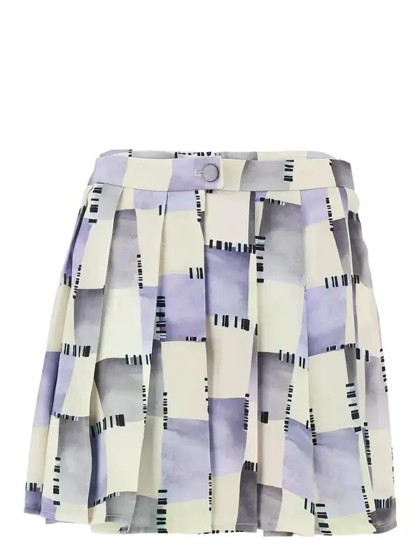 Emporio Armani Abstract-print Pleated Shorts - Neutrals