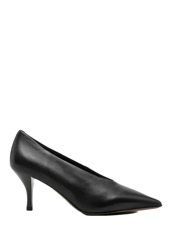 SERGIO MORETTI FIRENZE Pointed-toe Leather Pumps - Black