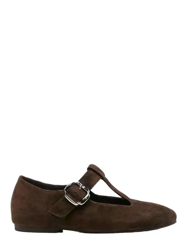 SERGIO MORETTI FIRENZE T-bar Buckle-fastening Ballet Flats - Brown