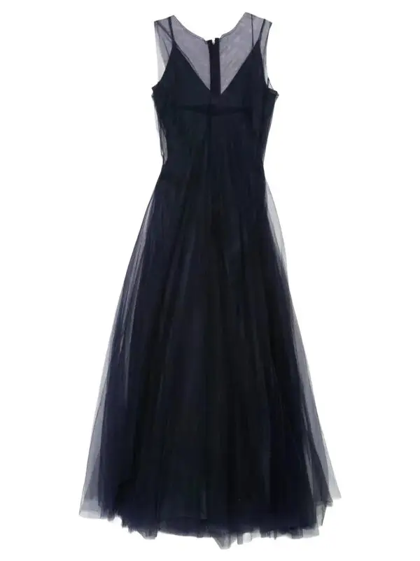 MARC LE BIHAN Tulle-overlay Sleeveless Dress - Blue