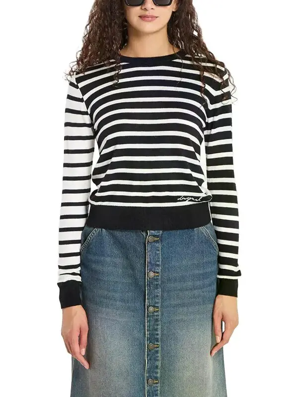 Desigual Stripe-pattern Sweater - Black
