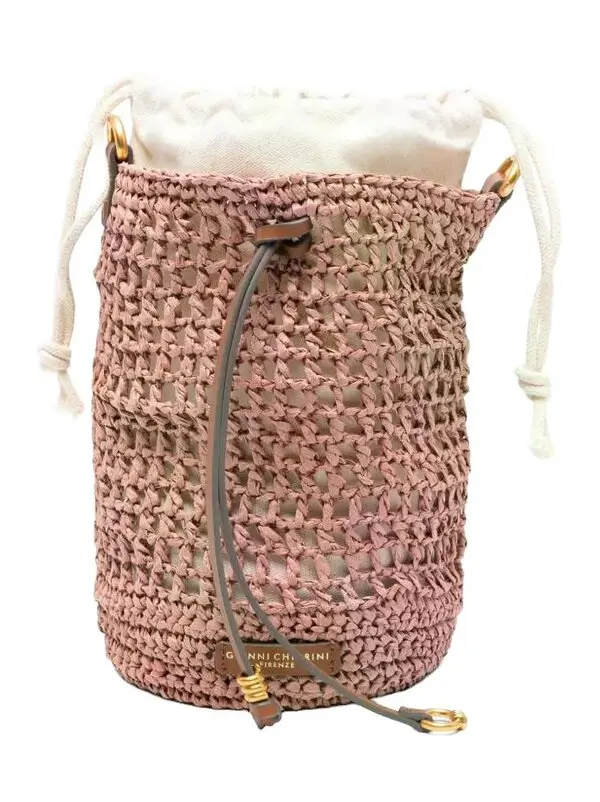 GIANNI CHIARINI Nefeli Woven Bucket Bag - Pink