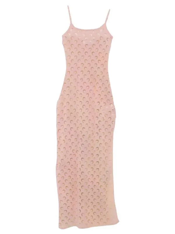MARINE SERRE Crescent Moon-patterned Maxi Dress - Pink
