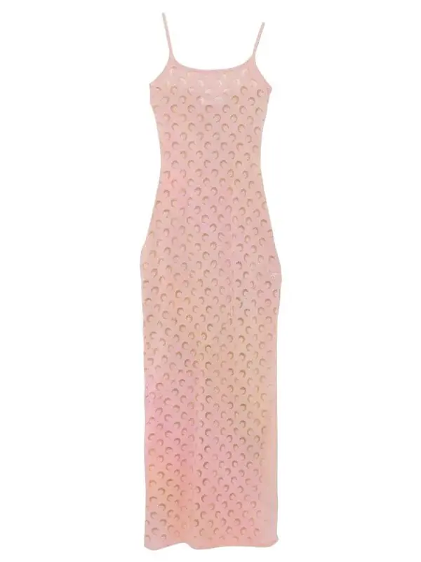 MARINE SERRE Crescent Moon-patterned Maxi Dress - Pink