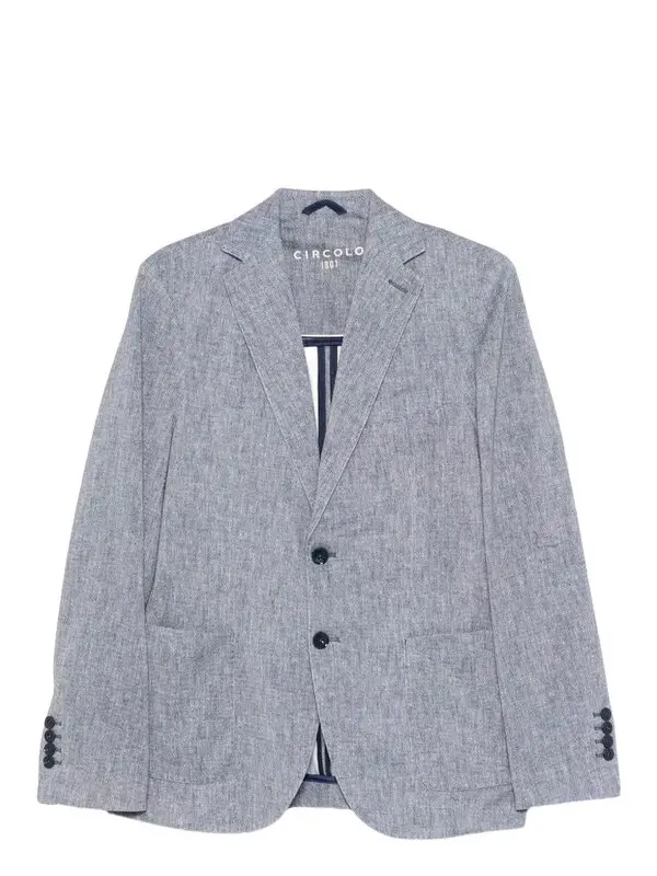 CIRCOLO 1901 Herringbone Single-breasted Blazer - Blue