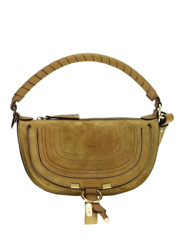 Chloé Marcie Leather Shoulder Bag - Neutrals