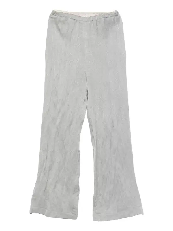 ALYSI Striped Wide Leg Trousers - Grey