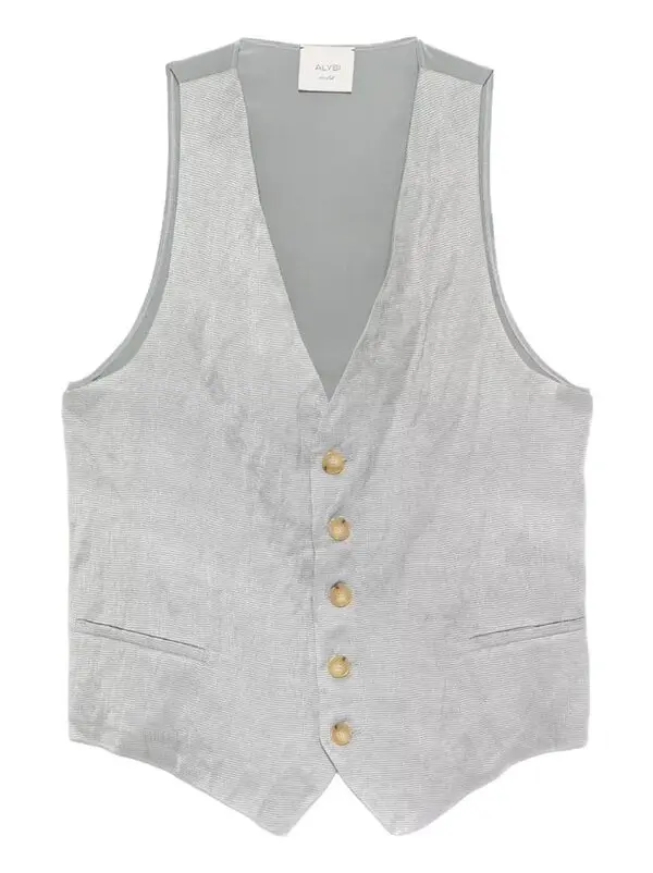 ALYSI Button-fastening Waistcoat - Grey
