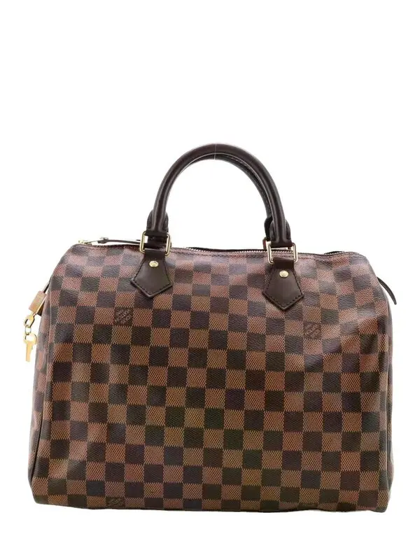 LOUIS VUITTON Speedy Handbag Damier 30 Satchel - Brown