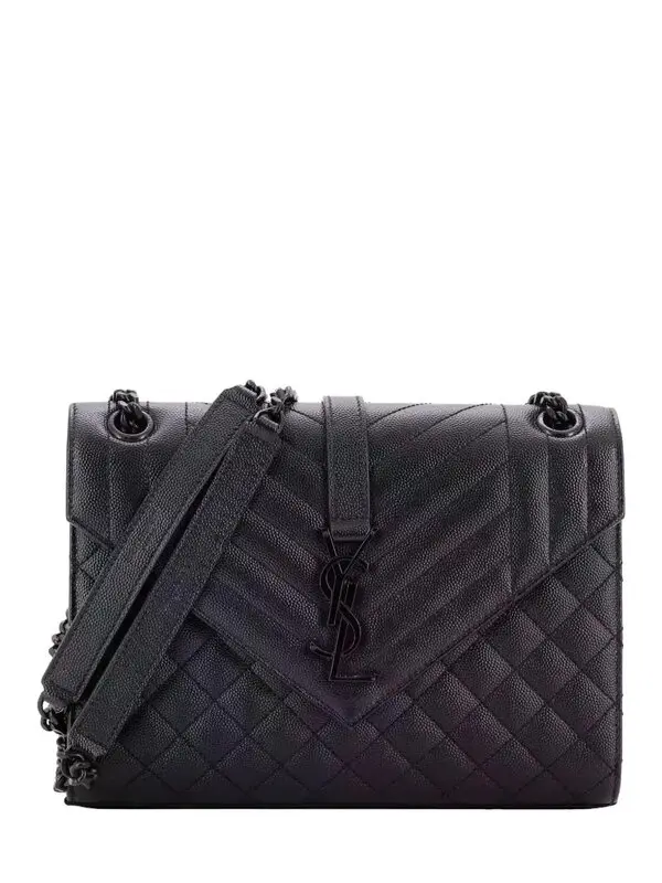 Saint Laurent Monogram Envelope Satchel - Black