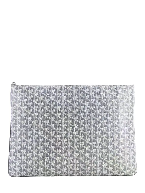 Goyard Senat Zip Coated Canvas Gm Pouch - Grey