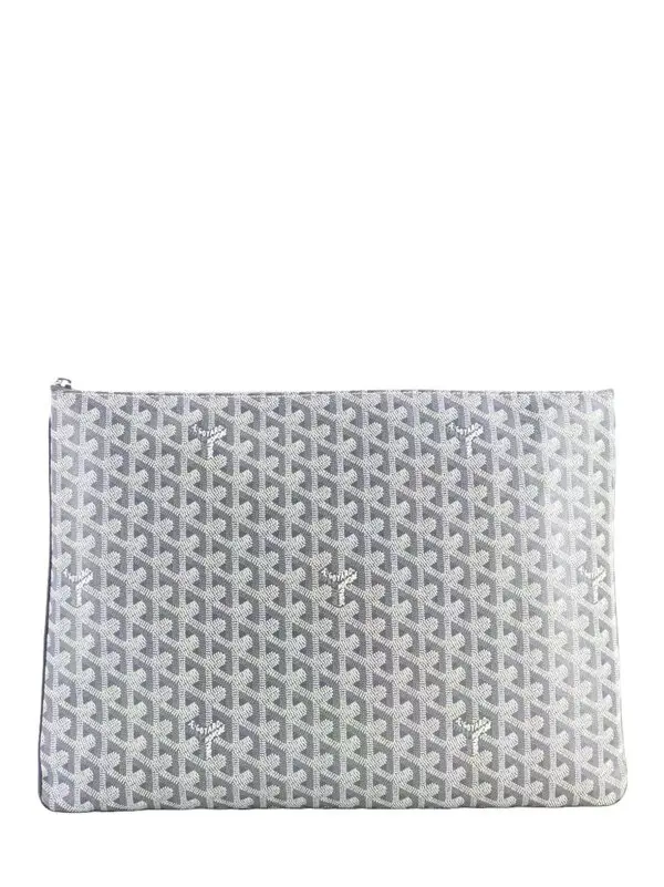 Goyard Senat Zip Coated Canvas Gm Pouch - Grey