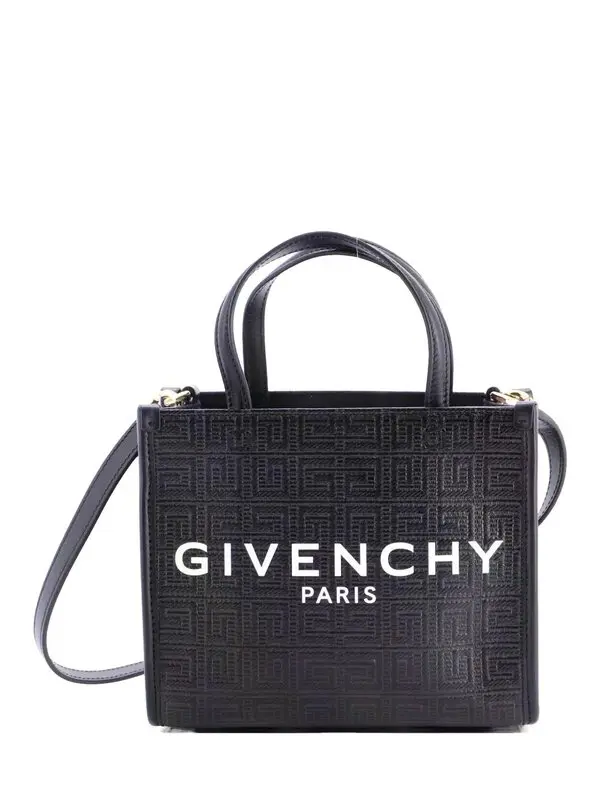 Givenchy 4g Embossed Coated Canvas Mini Tote Bag - Black
