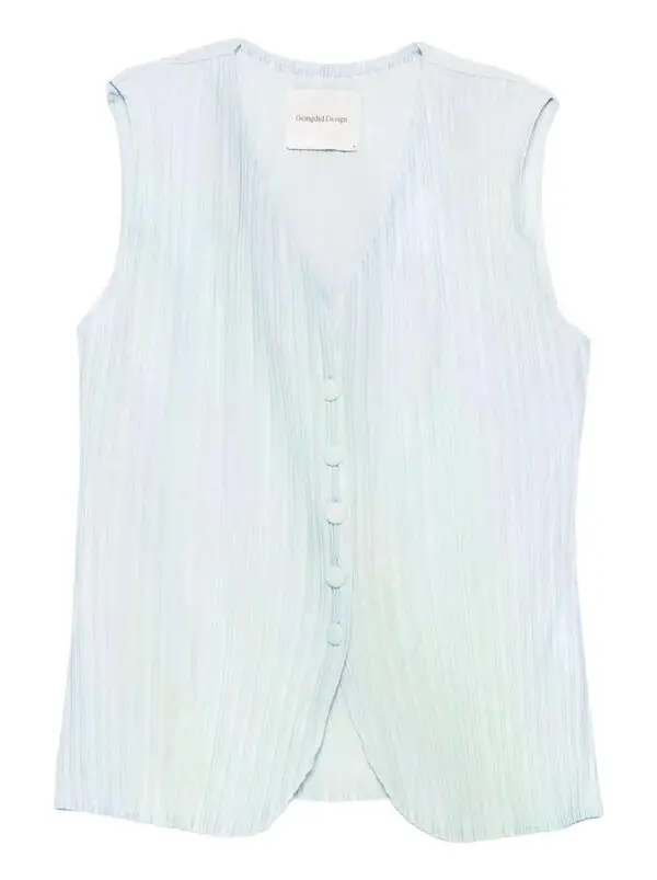 GONGDID DESIGN Pleated Waistcoat - Blue