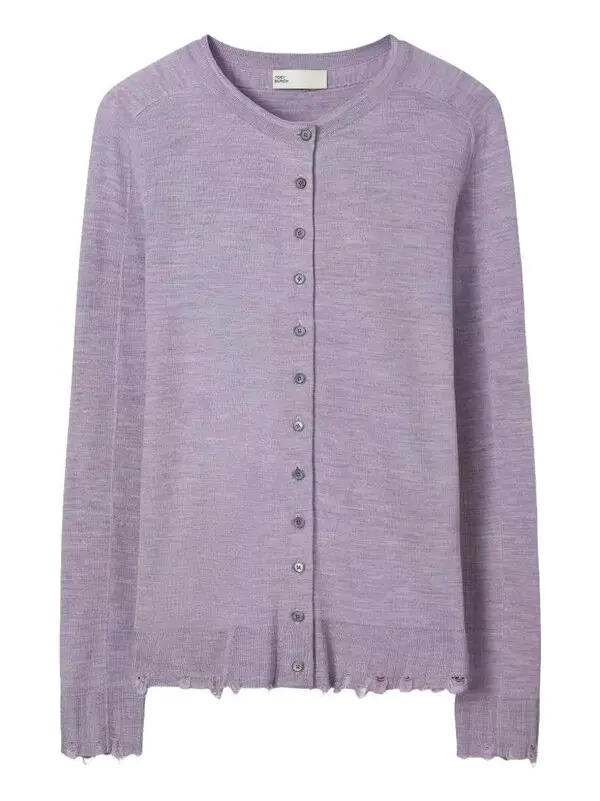 Tory Burch Silk Cardigan - Purple