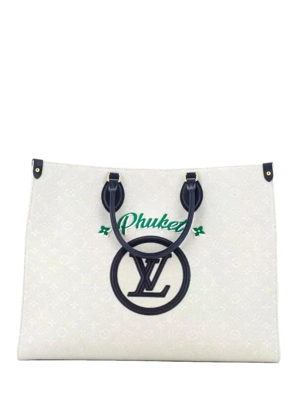 LOUIS VUITTON Onthego Limited Edition Cities Gm Tote Bag - Neutrals