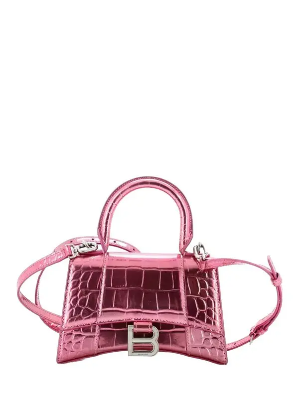 Balenciaga Hourglass Top Handle Xs Satchel - Metallic