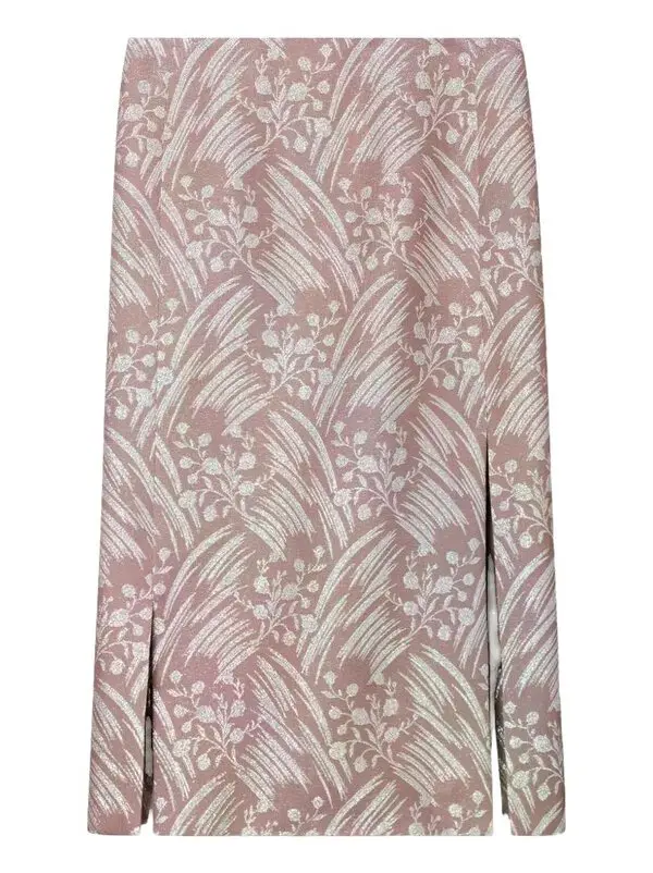 Tory Burch Silk Jacquard Skirt - Pink