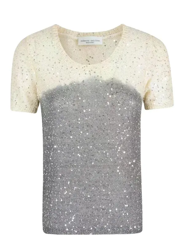 ROBERTO COLLINA Sequin-embellished Ombré T-shirt - Grey