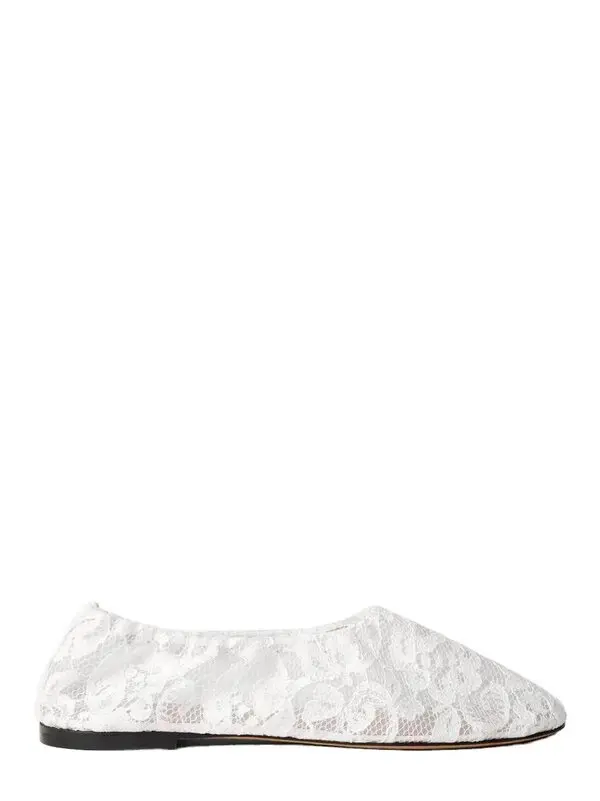 ODISSI Aicha Lace Ballet Flats - White