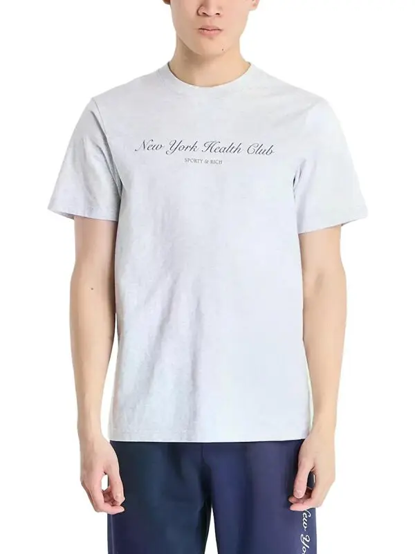 SPORTY & RICH Printed Jersey T-shirt - Grey