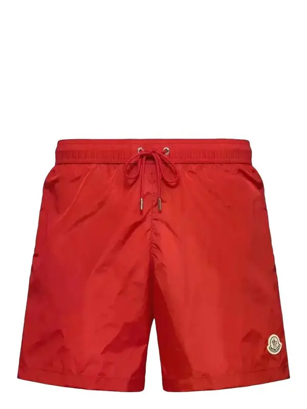 Moncler Logo-patch Drawstring Swim Shorts - Red