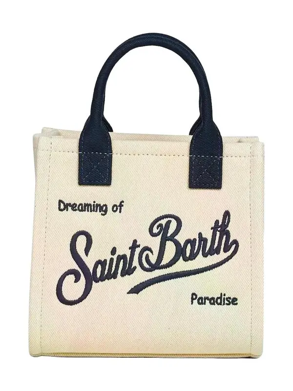 MC2 SAINT BARTH Logo-embroidered Canvas Tote - Neutrals