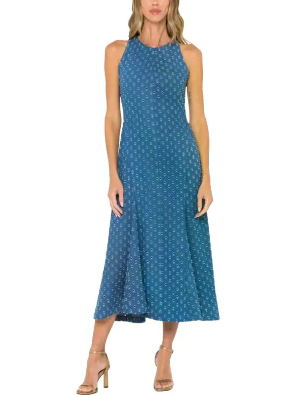 JBQ Brynn Patterned Midi Dress - Blue