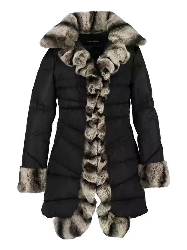 Flavio Castellani Faux-fur Trim Padded Coat - Black