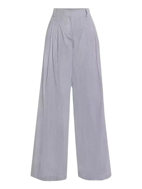 TWP Striped Pleated Palazzo Pants - Blue