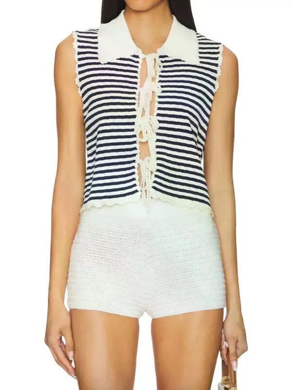 Sea Striped Sleeveless Top - Blue