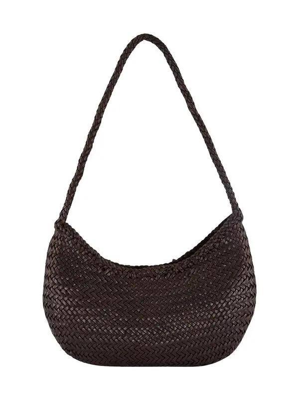 Dragon Diffusion Nova Luna Woven Leather Shoulder Bag - Brown