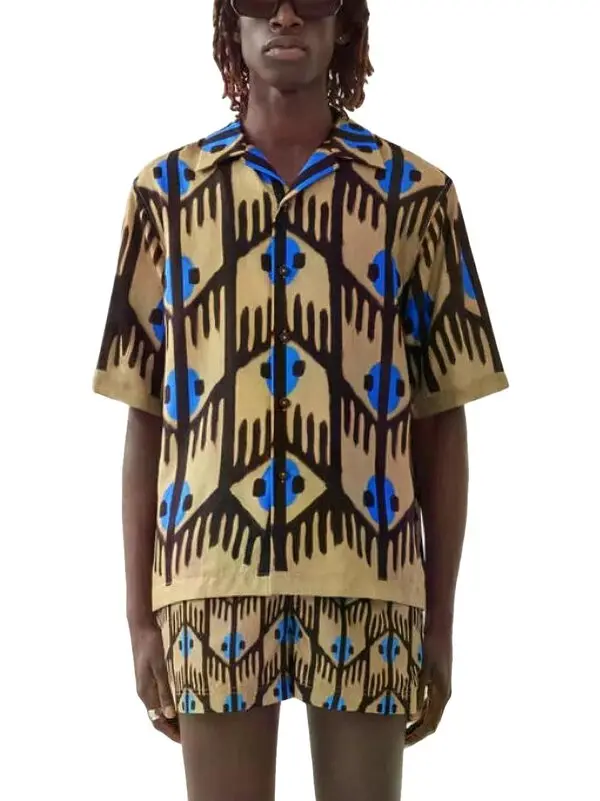 Commas Graphic-print Short-sleeve Shirt - Neutrals