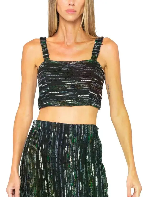 JBQ Cropped Top With Rear Zip Fastening - Black