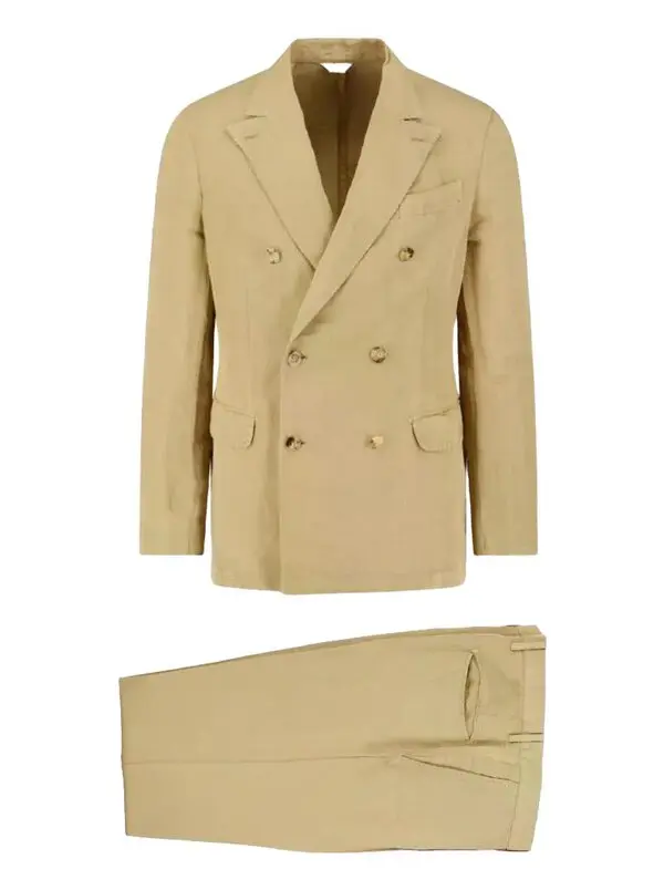 Boglioli Double-breasted Suit - Neutrals