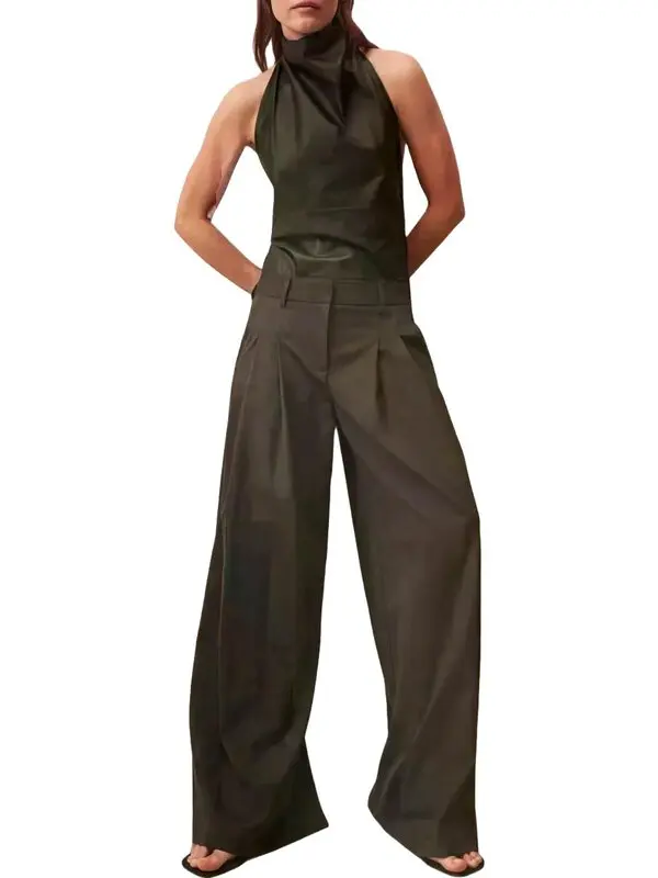 TWP High-neck Backless Top - Black