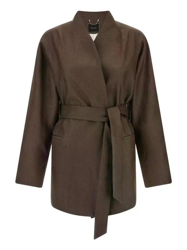 Kiton Belted Shawl-collar Jacket - Brown