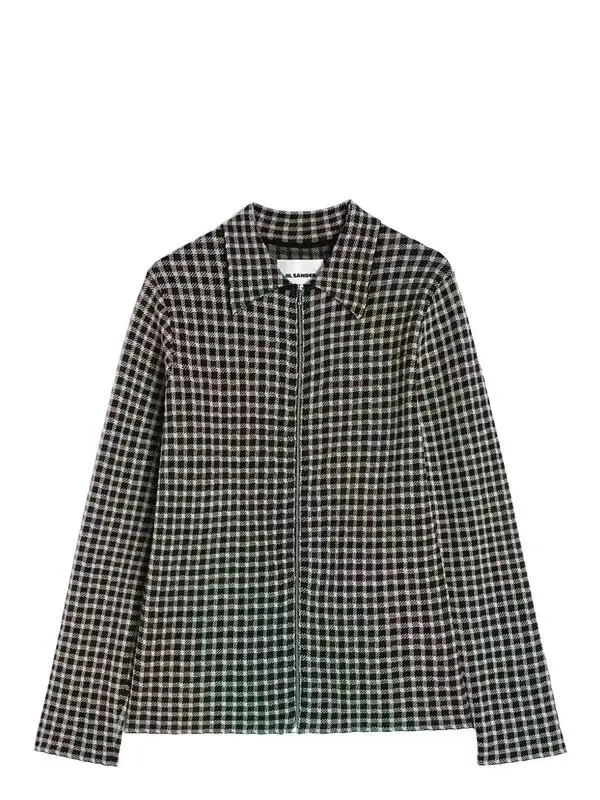 JIL SANDER Check-pattern Zip-front Shirt - Neutrals
