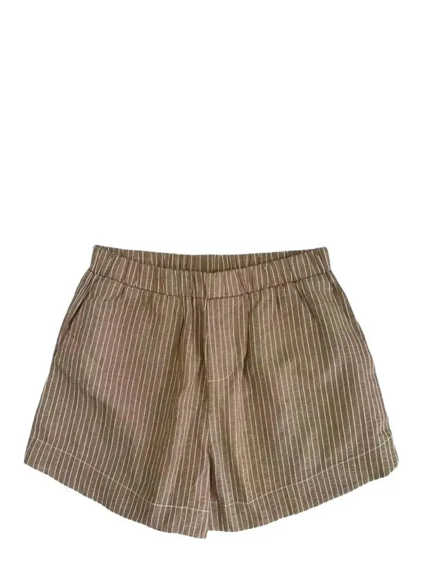 TAYLOR Striped Elasticated Shorts - Brown