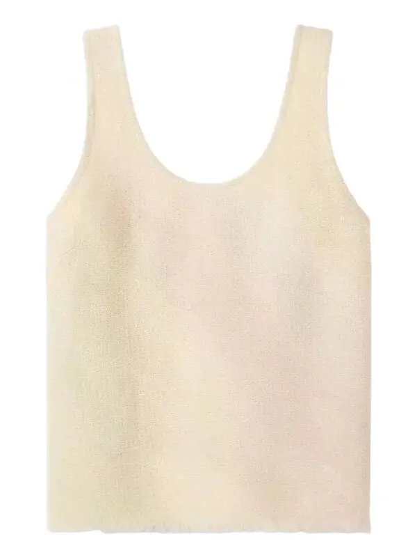 A.emery Sloane Sleeveless Bouclé Top With Frayed Hem - Neutrals