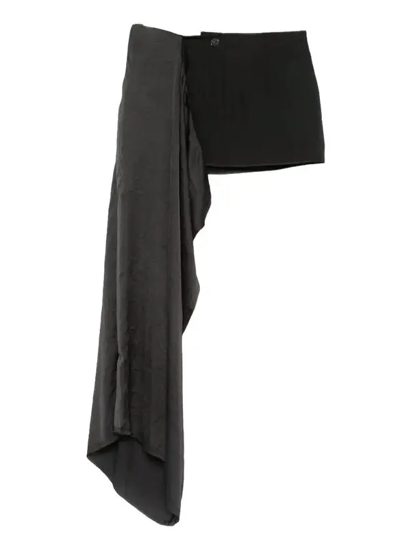 Isabel Benenato Draped Mini Skirt - Black