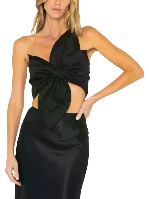 JBQ Orchid One-shoulder Top - Black