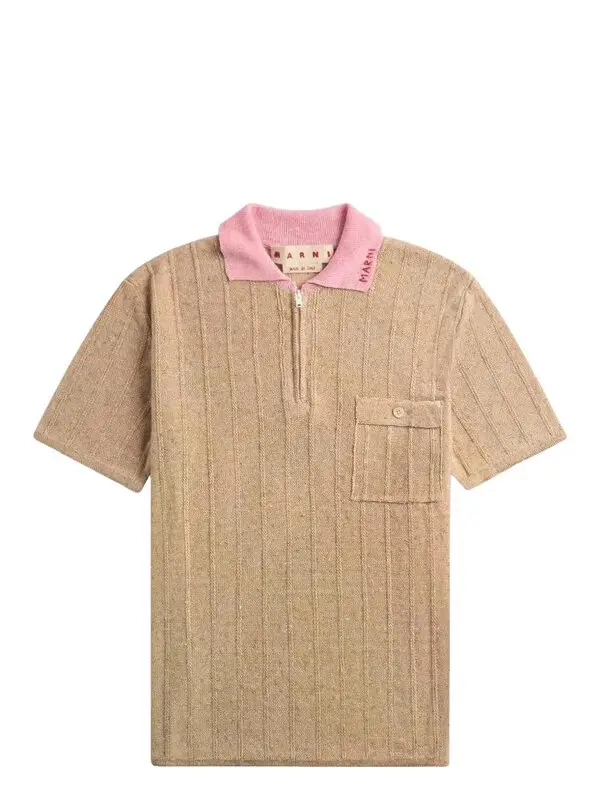 Marni Cable-knit Half-zip Polo Shirt - Neutrals