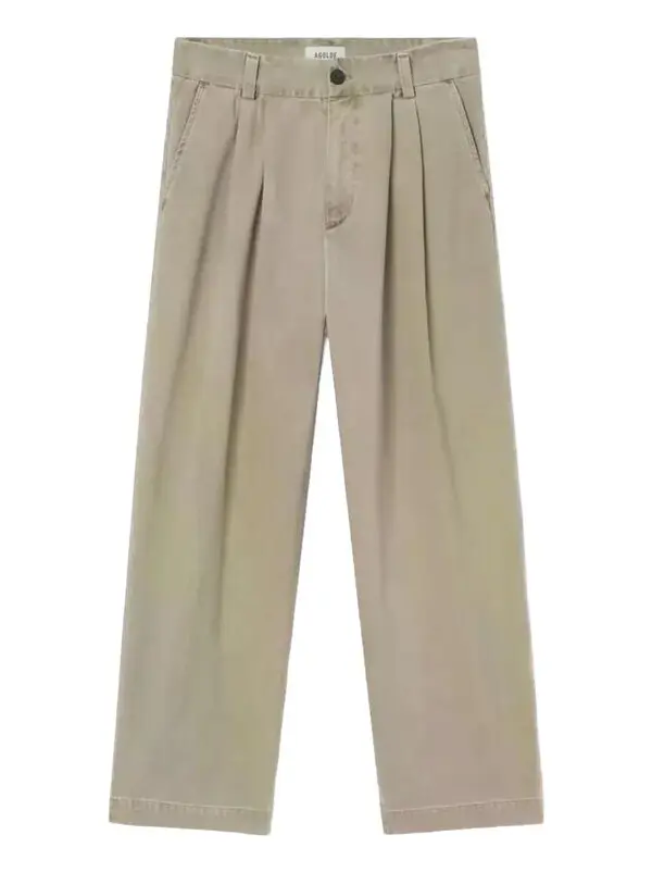 AGOLDE Slater Pleated Straight-leg Trousers - Neutrals
