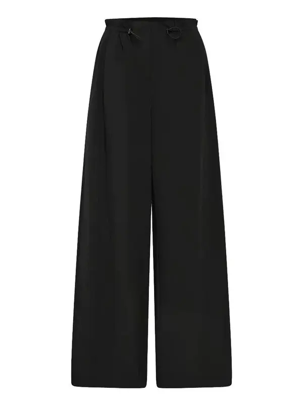 ST. AGNI Petit Paperbag-waist Drawstring Trousers - Black