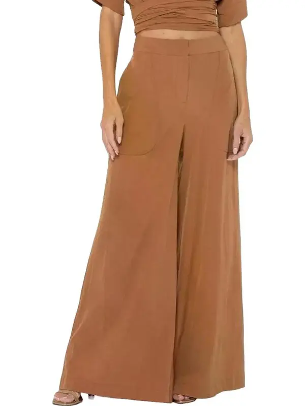 JBQ Oslo Wide-leg Palazzo Pants - Brown